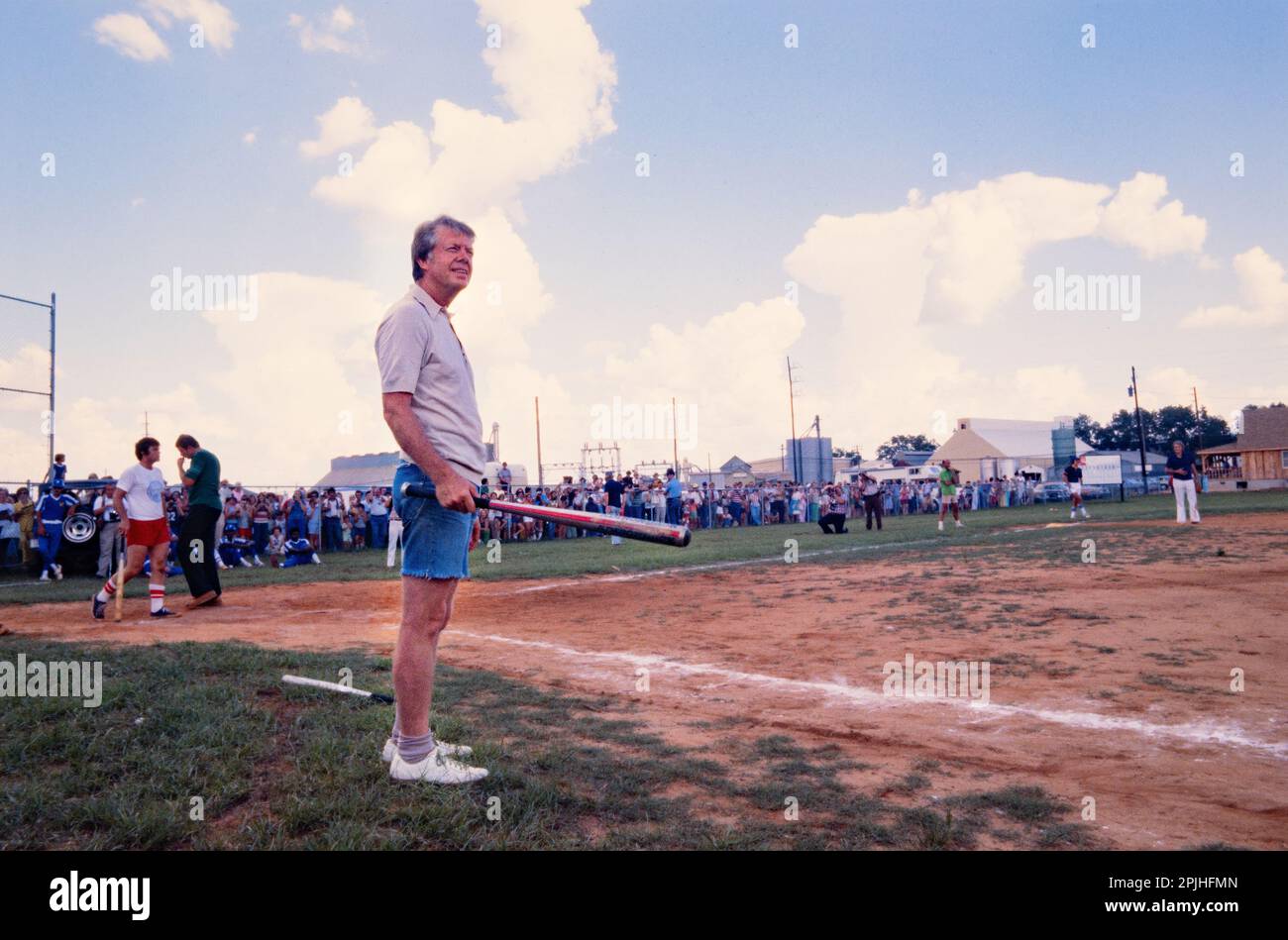 President Jimmy Carter plays softball in Plains, Georgia Stock Photo ...