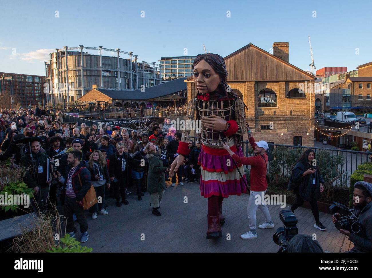 London, England, UK. 2nd Apr, 2023. LITTLE AMAL, the 3.5 metre-tall ...