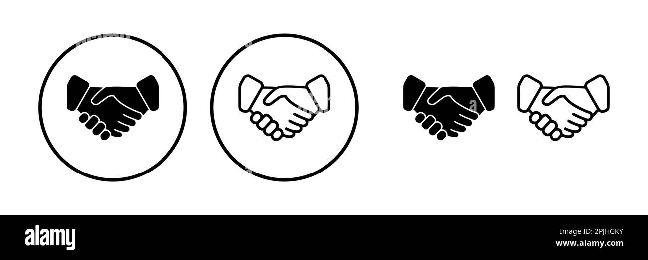 Hand shake icon vector. business handshake. contract agreement ...
