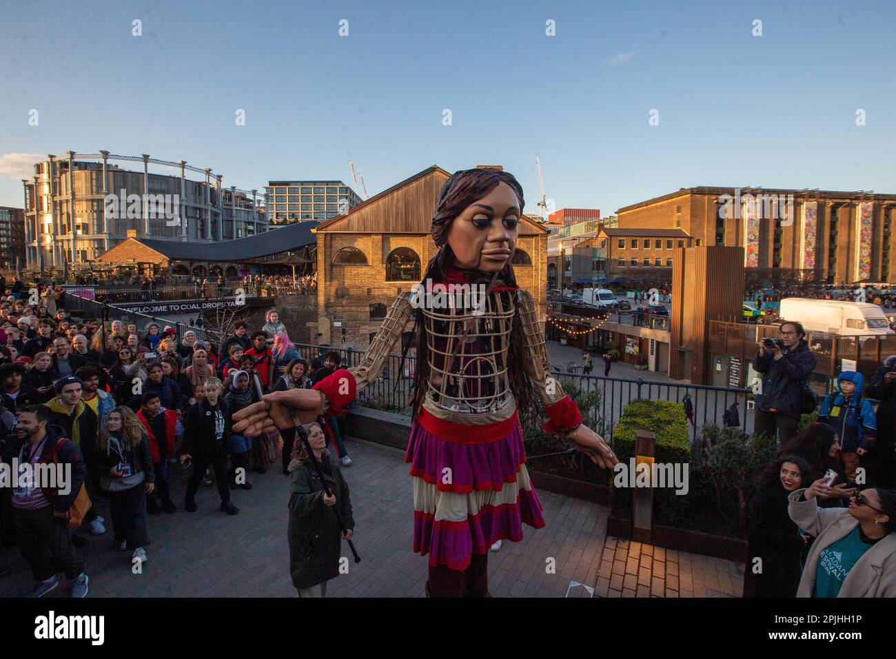 London, England, UK. 2nd Apr, 2023. LITTLE AMAL, the 3.5 metre-tall ...