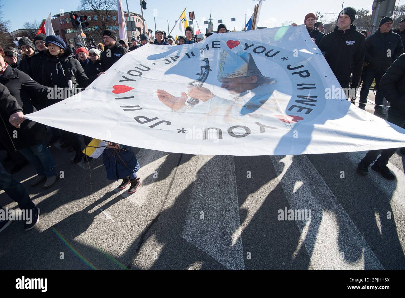 Gdansk, Poland. 2 April 2023. Papal March in Defense of Pope John Paul ...