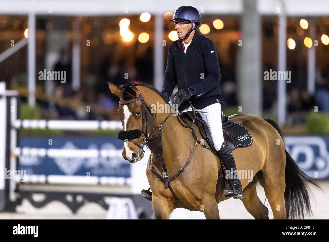 Paul O'Shea of Ireland competes at a Major League Show Jumping event at ...