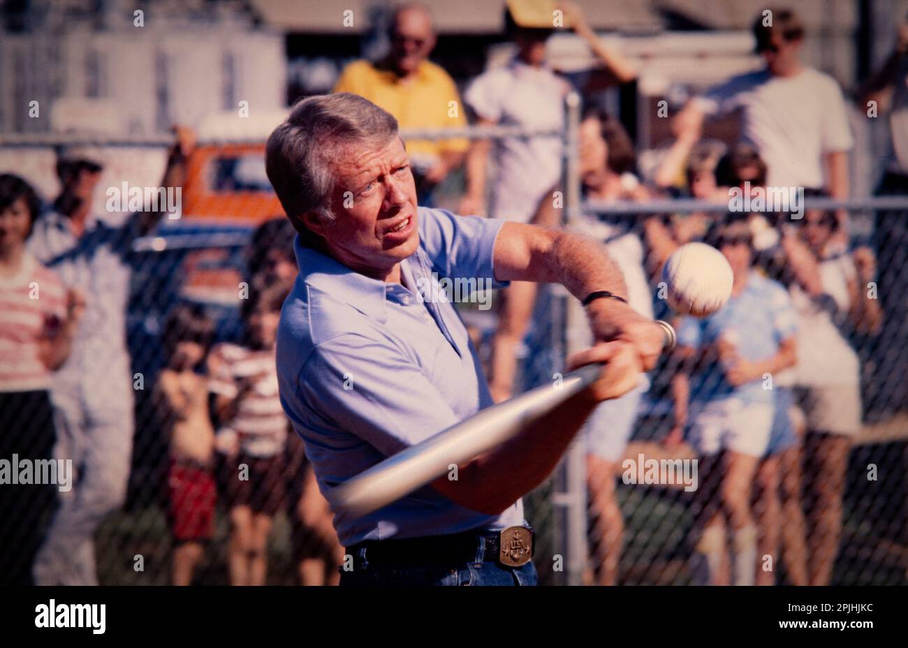 President Jimmy Carter, VP Walter Mondale and teams play softball in ...