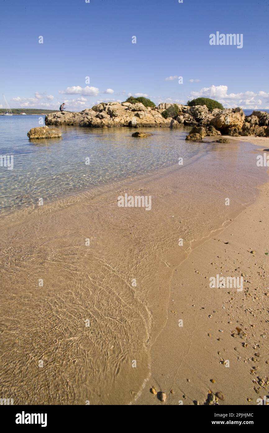Rocks and small beaches near the Lazzareto. Alghero. Sardinia. Italy ...