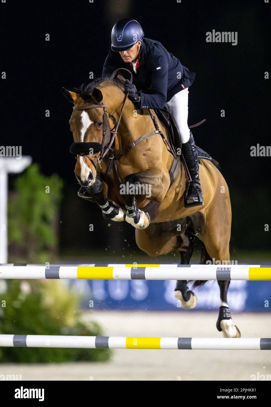 Paul O'Shea of Ireland competes at a Major League Show Jumping event at ...