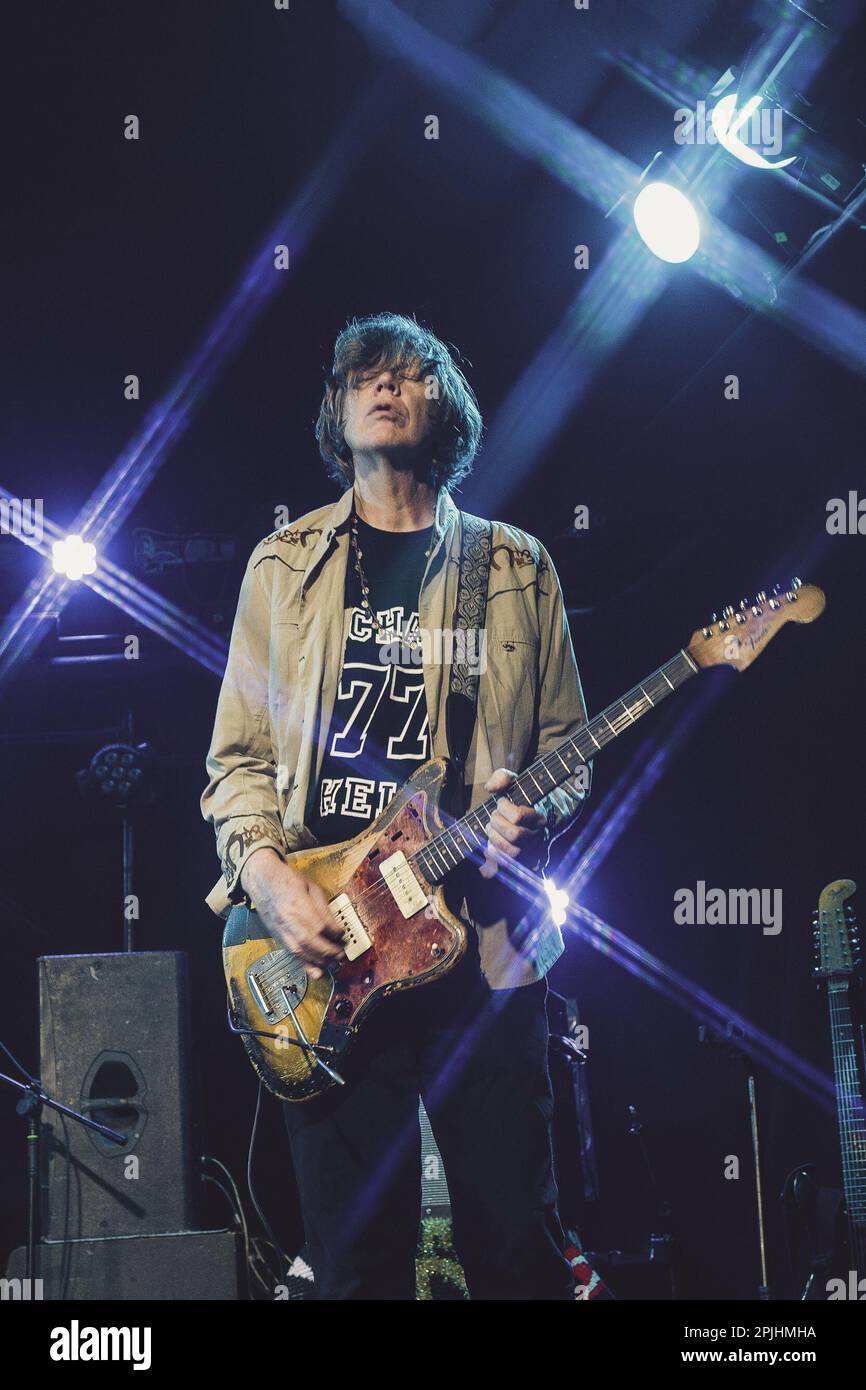 Rome, Italy. 02nd Apr, 2023. Thurston Moore, live in Roma, Monk Club, during Thurston Moore ...