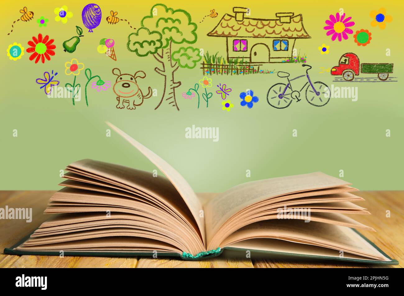 Open book drawing dream hi-res stock photography and images - Alamy