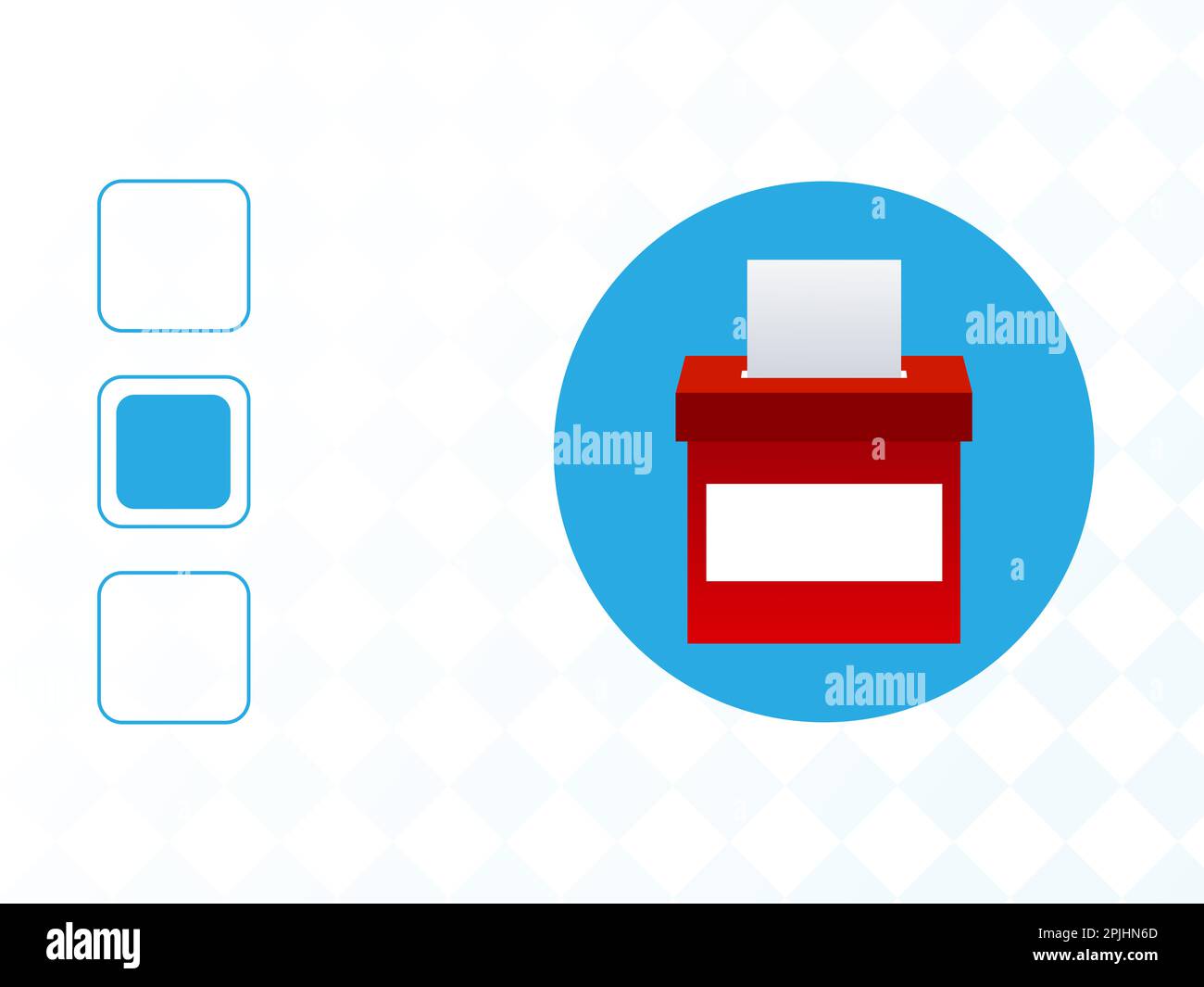 Illustration of box with ballot on white background. Electronic voting ...