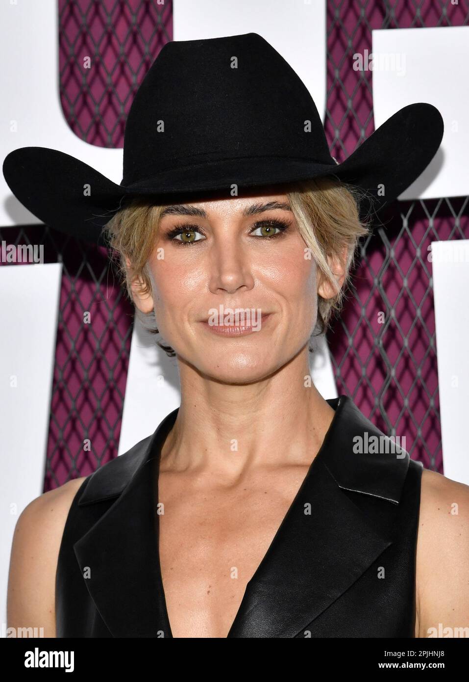 Jen Landon arrives at the CMT Music Awards on Sunday, April 2, 2023, at ...