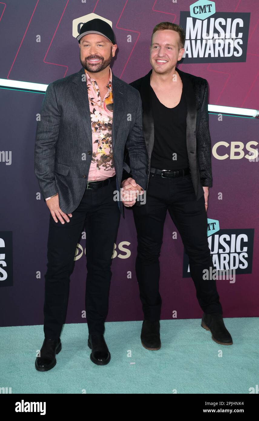 Cody Alan and Trea Smith arriving at the 2023 CMT Music Awards held at ...