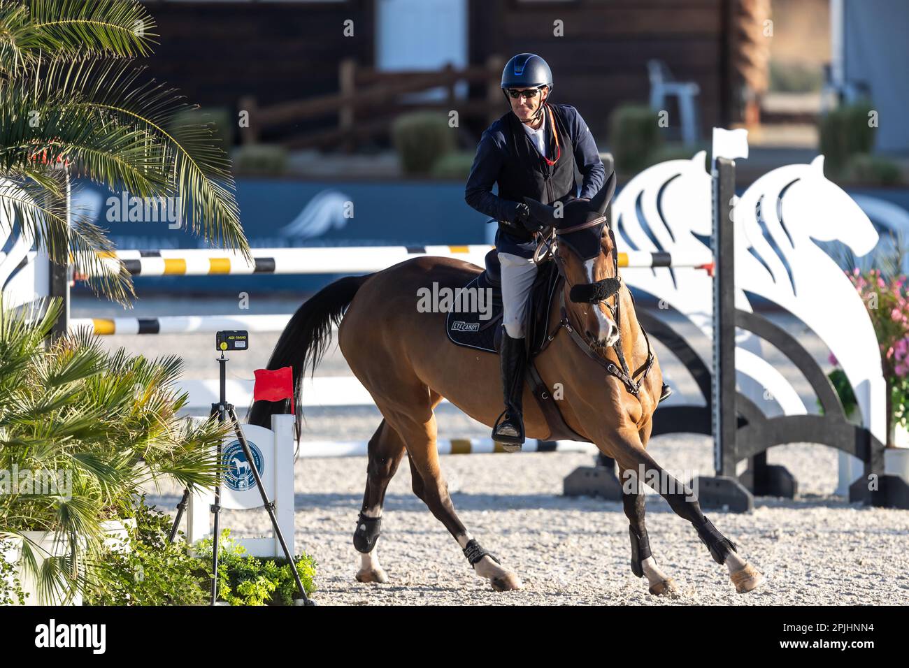 Paul O'Shea of Ireland competes at a Major League Show Jumping event at ...