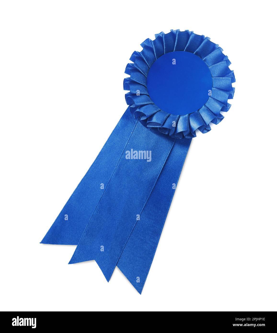One blue award ribbon isolated on white Stock Photo - Alamy