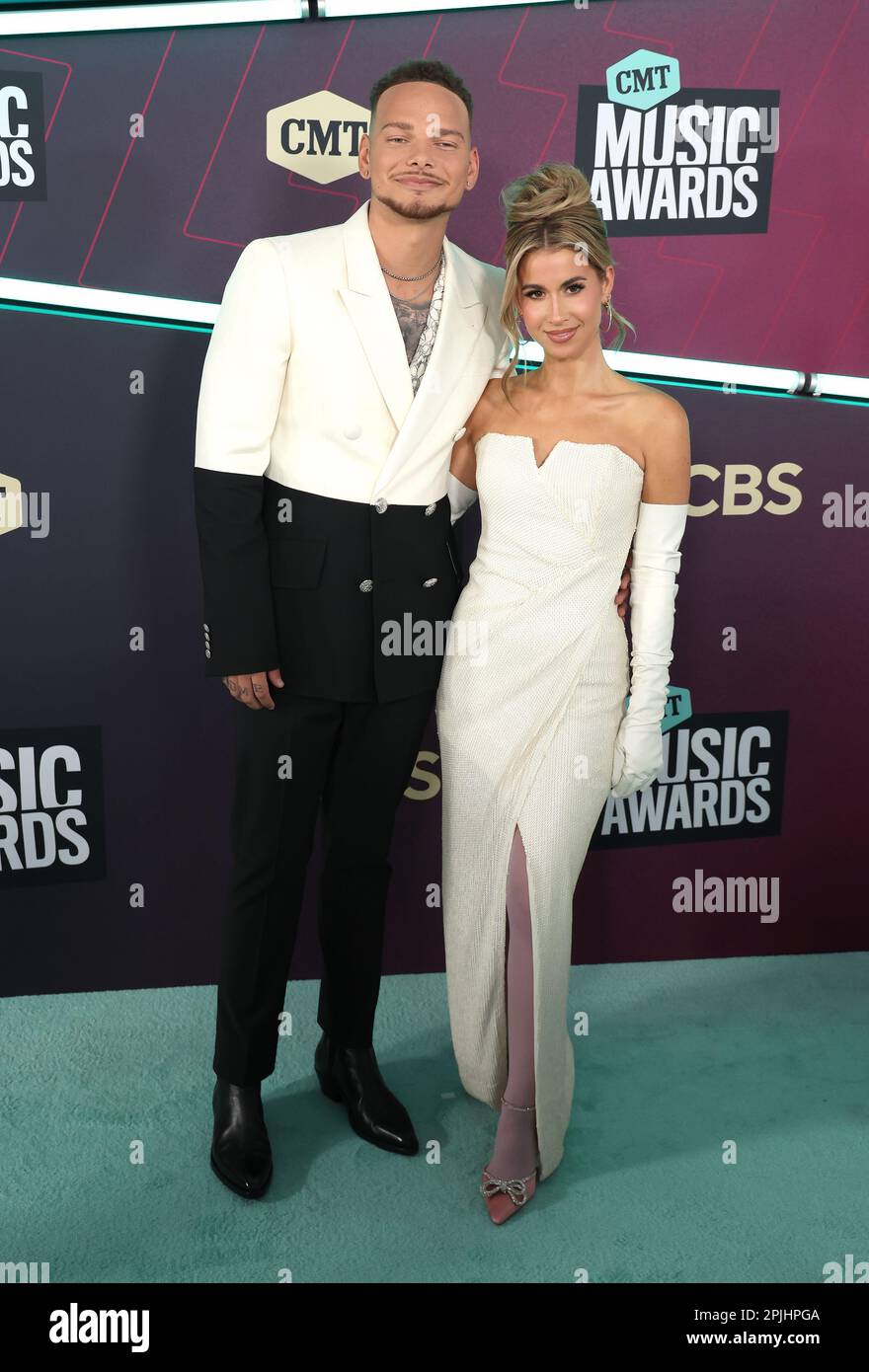 Kane Brown and Katelyn Jae arriving at the 2023 CMT Music Awards held at the Moody Center on ...