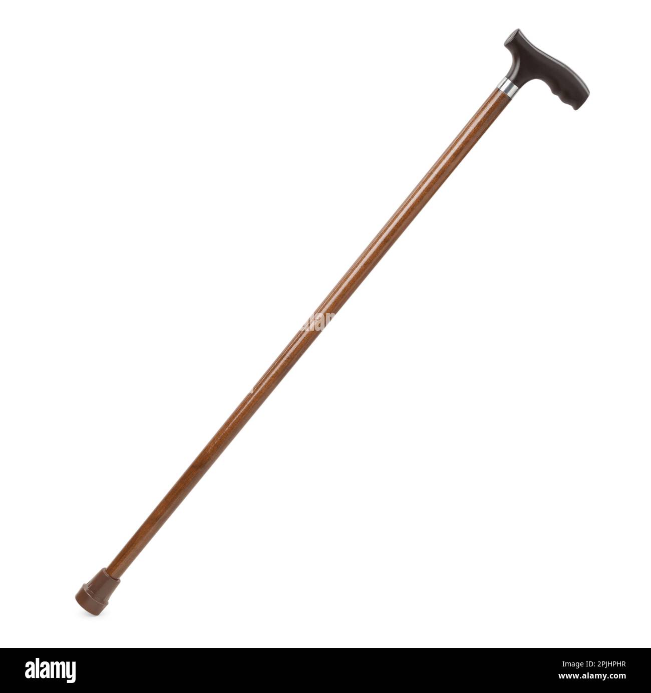 Elegant wooden walking cane isolated on white Stock Photo - Alamy