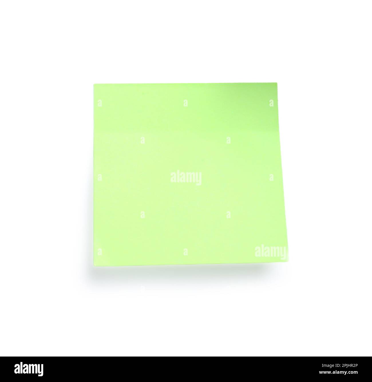 Blank light green sticky note isolated on white. Space for text Stock ...