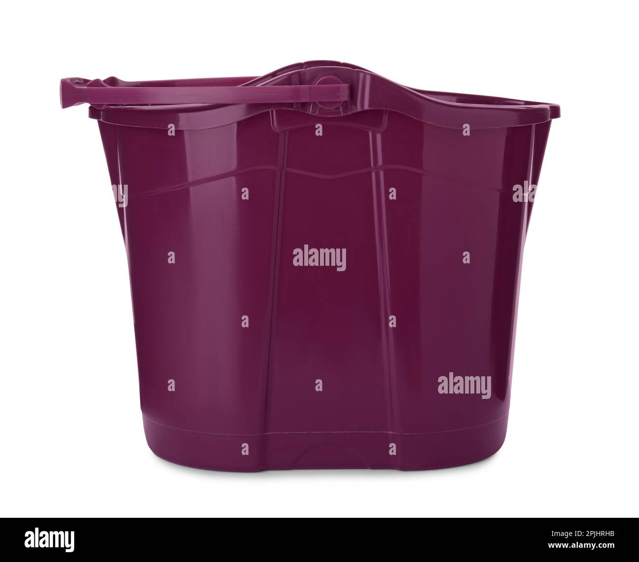 Empty purple bucket for cleaning isolated on white Stock Photo - Alamy