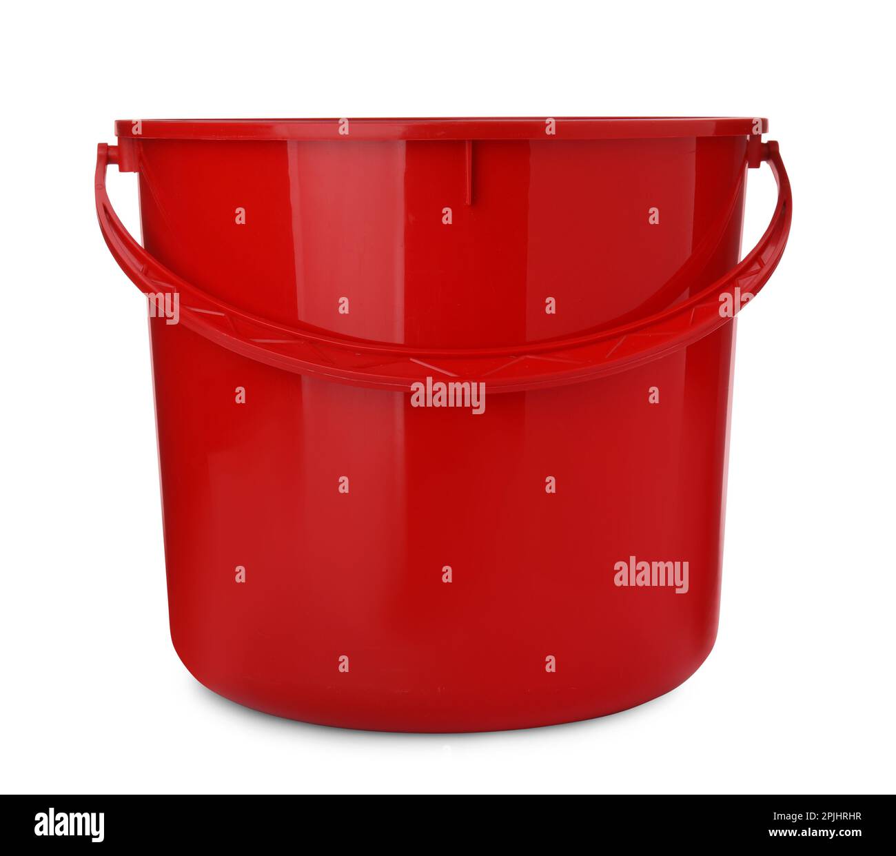 Empty red bucket for cleaning isolated on white Stock Photo - Alamy