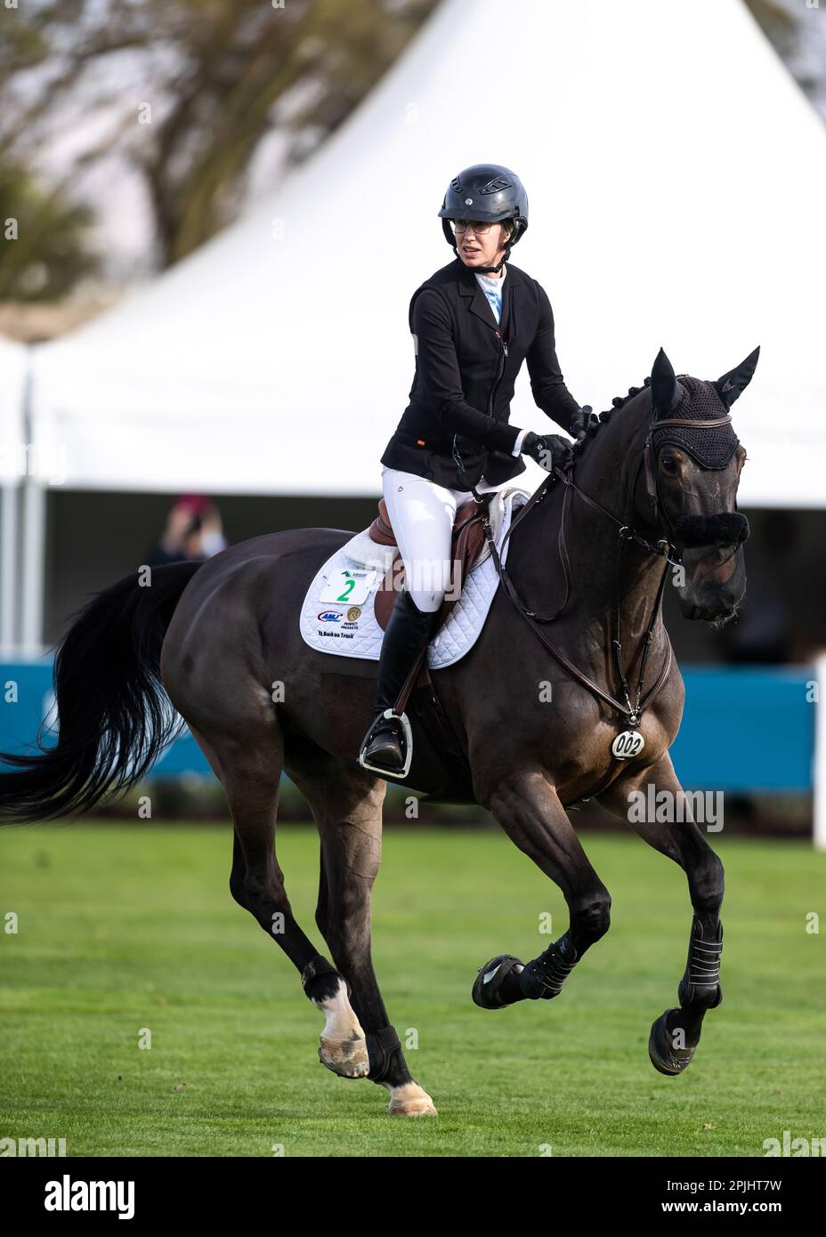 Amy Millar from Canada competes at a Major League Show Jumping event at ...