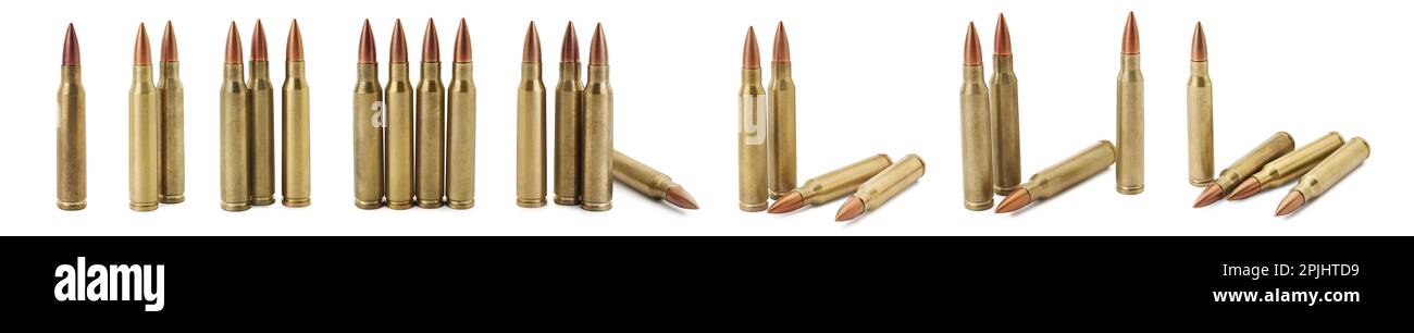 Set of many bullets on white background. Banner design Stock Photo - Alamy