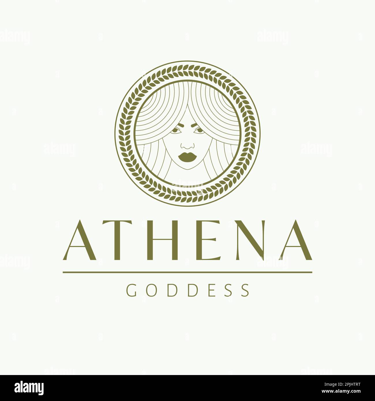 Athena goddess logo design. Greek goddess vector logotype. Beauty and ...