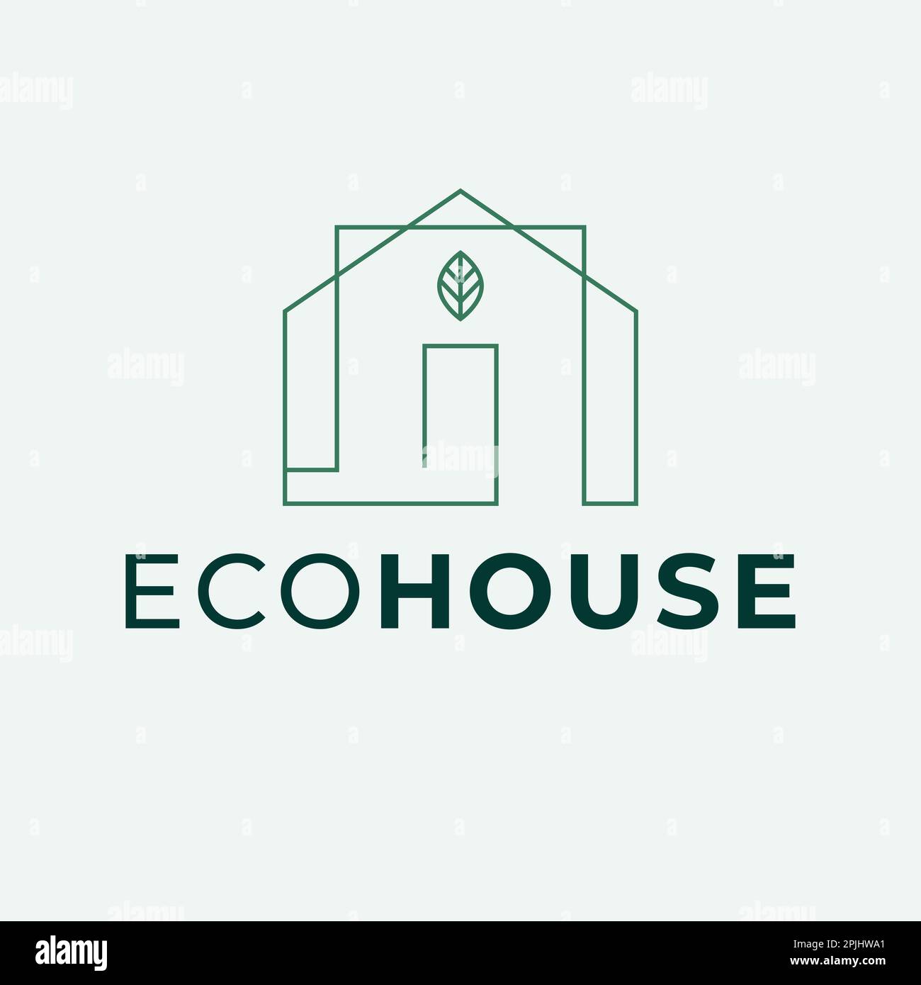 Eco house vector logo design. House with leaf modern logotpe. Real ...
