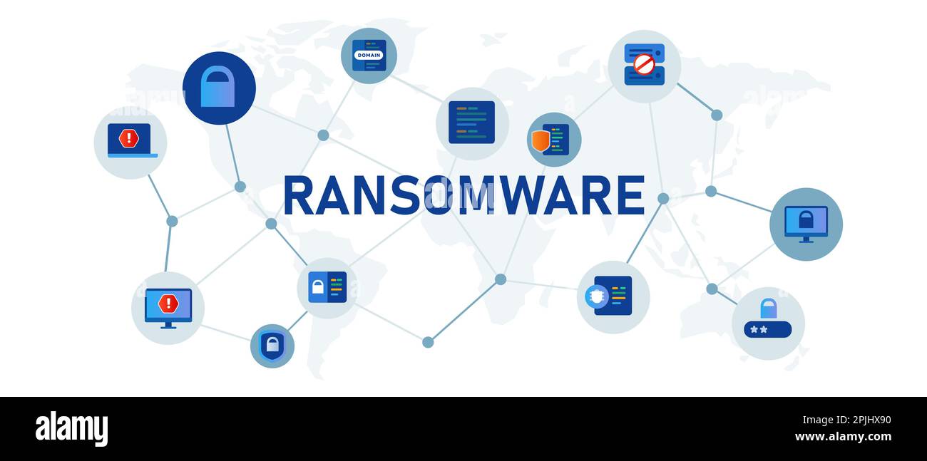 Ransomware Cyber Security Cyber Attack Concept Icon Illustration Stock