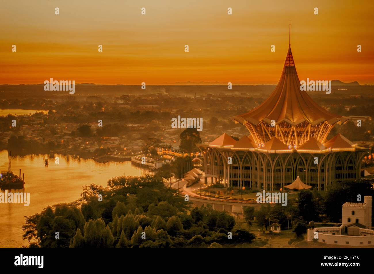 Aerial view Dewan Undangan negeri Sarawak Stock Photo - Alamy
