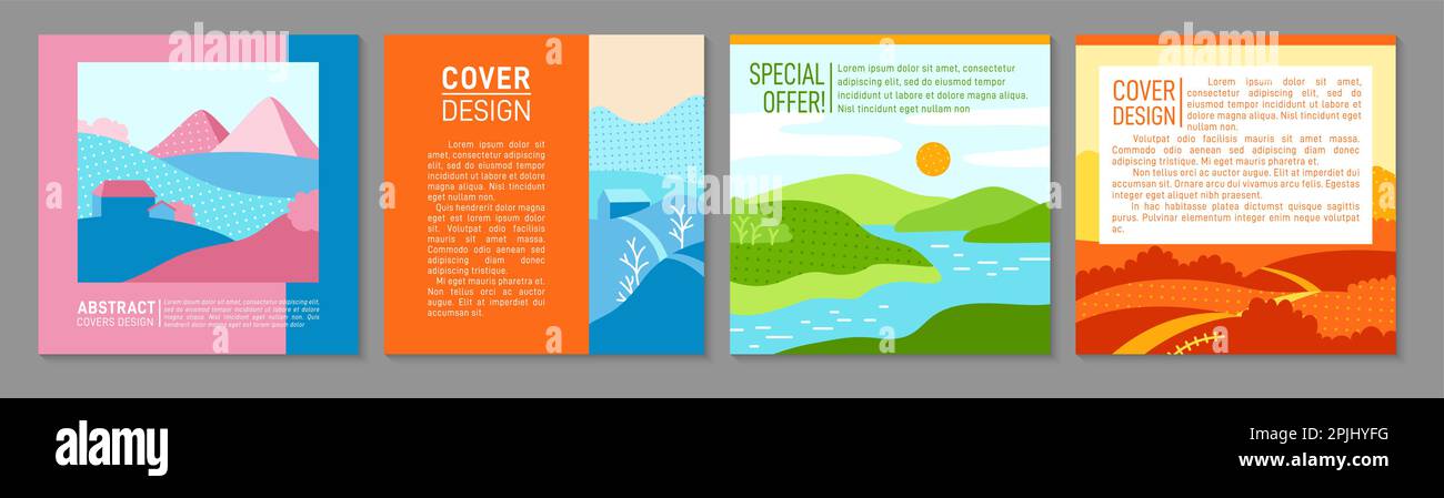 Cover page design landscape hi-res stock photography and images - Alamy