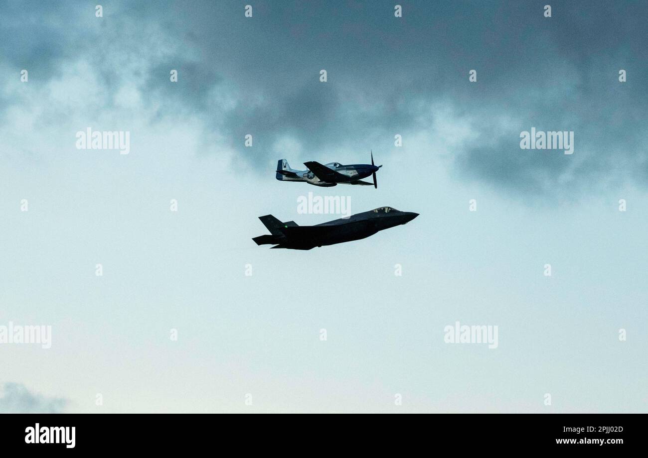 Lakeland, Florida, USA. 1st Apr, 2023. A F-35 performs during the ...