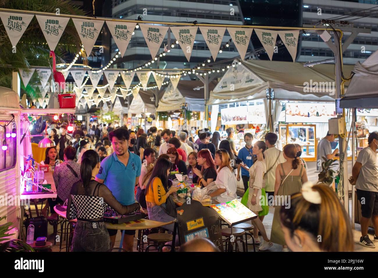 Bangkok, Thailand - January 19, 2023: People at Jodd Fairs Night Market ...