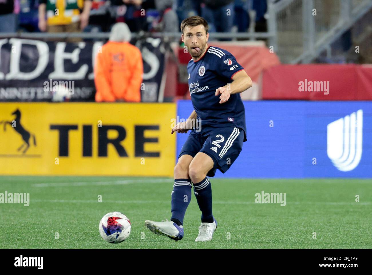 FOXBOROUGH, MA - APRIL 01: New England Revolution defender Dave Romney ...