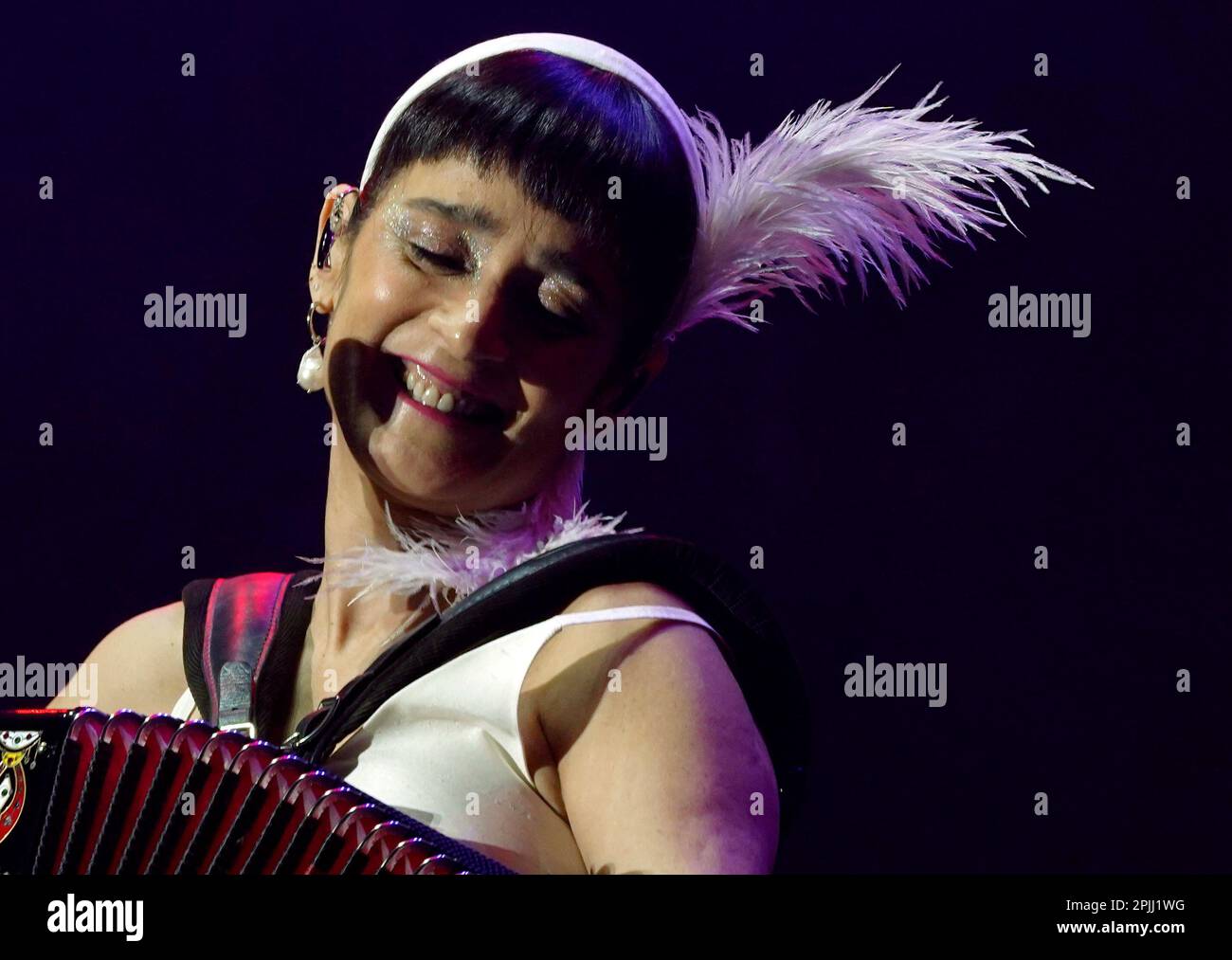 Mexican singer Julieta Venegas performs at the Axe Ceremonia music ...