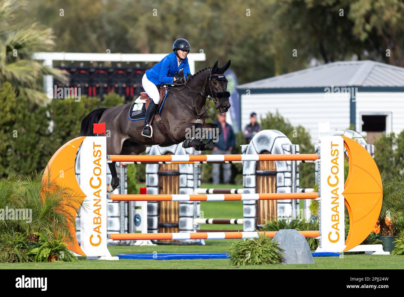 Amy Millar from Canada competes at a Major League Show Jumping event at ...