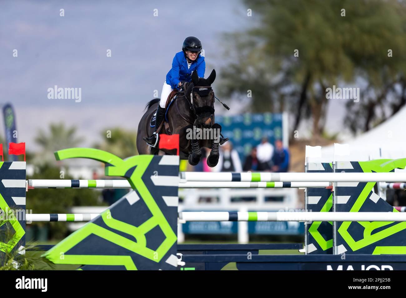 Amy Millar from Canada competes at a Major League Show Jumping event at ...