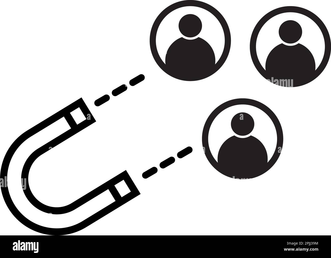 Customer Retention Icon With A Magnet On White Background Customer