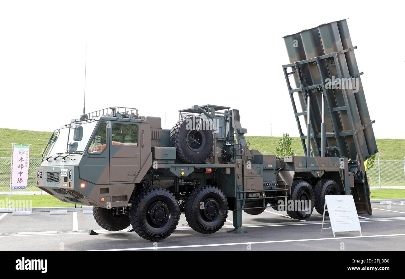 The Type-12 surface-to-ship missile which is deployed is pictured at ...