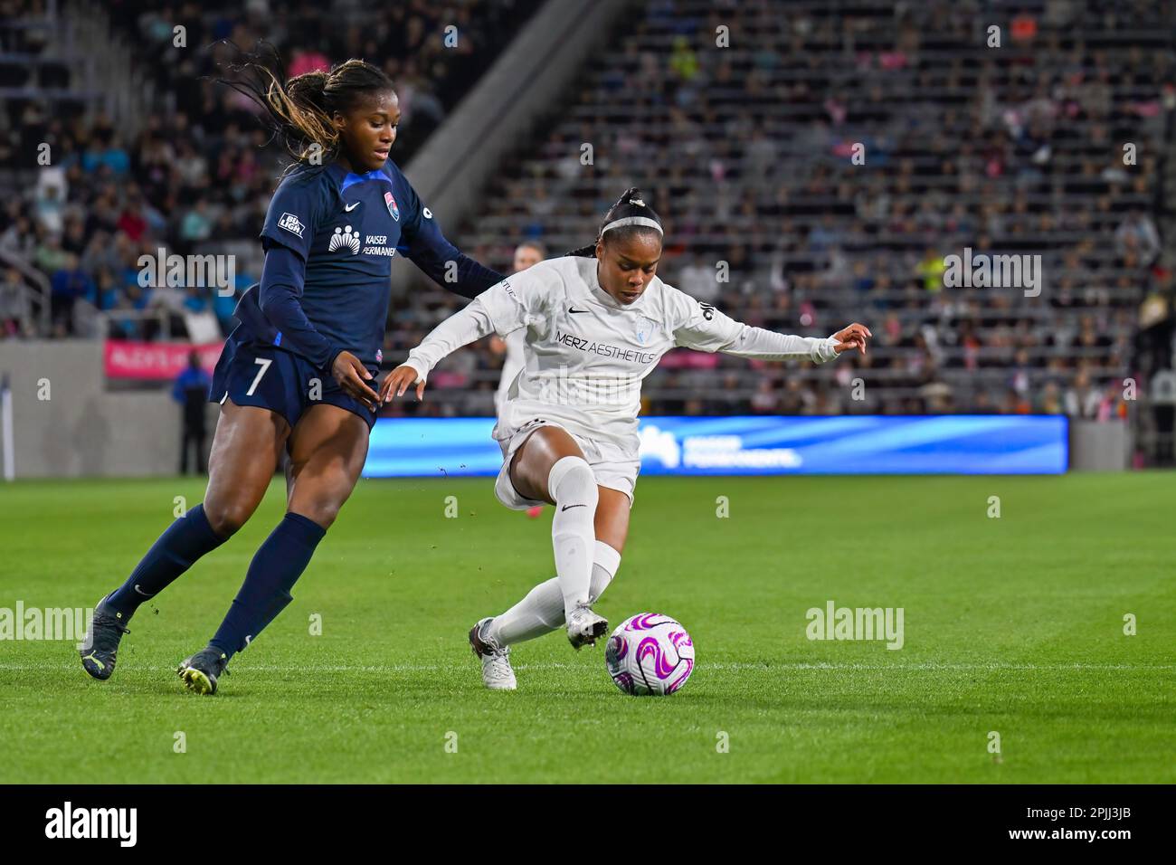 April 01, 2023: San Diego Wave FC forward Amirah Ali (7) and North ...