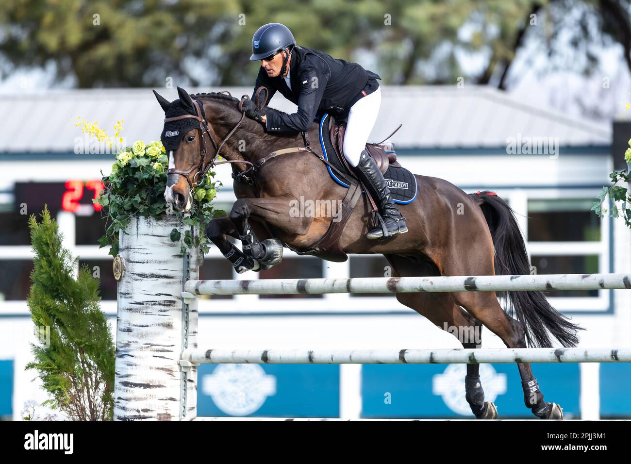 Paul O'Shea of Ireland competes at a Major League Show Jumping event at ...