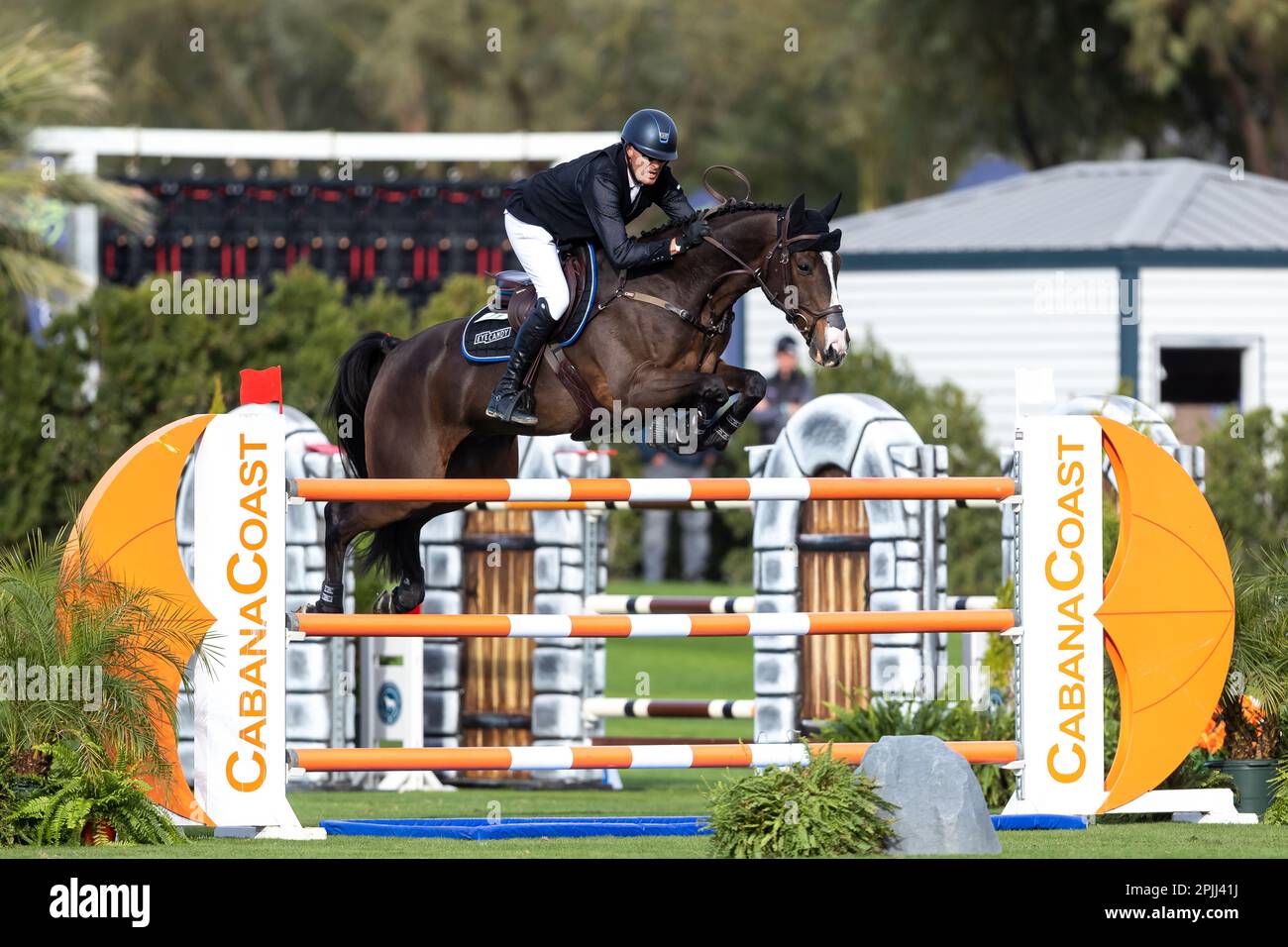 Paul O'Shea of Ireland competes at a Major League Show Jumping event at ...