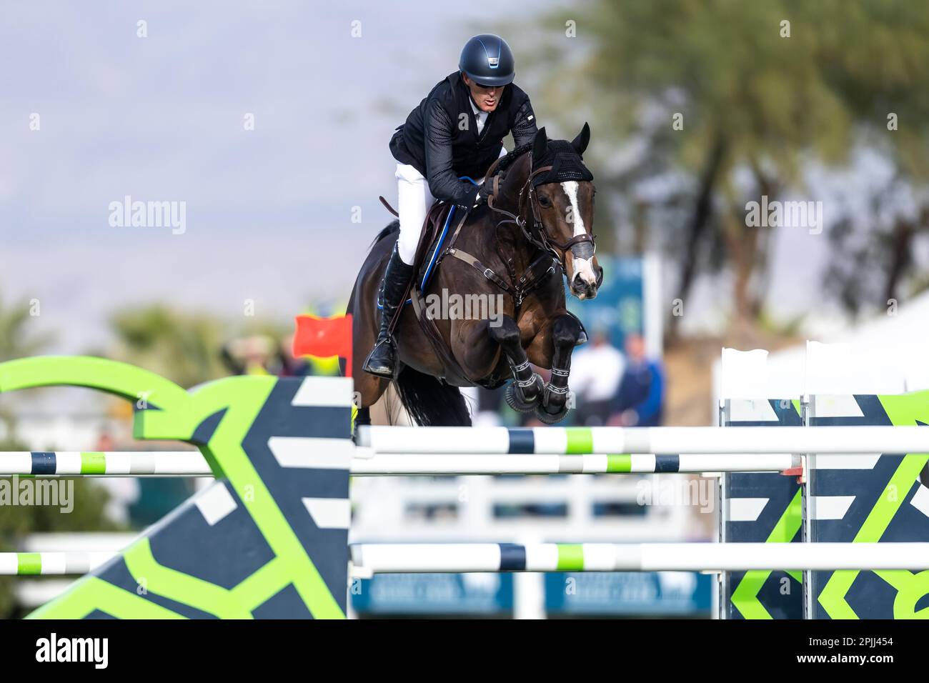 Paul O'Shea of Ireland competes at a Major League Show Jumping event at ...