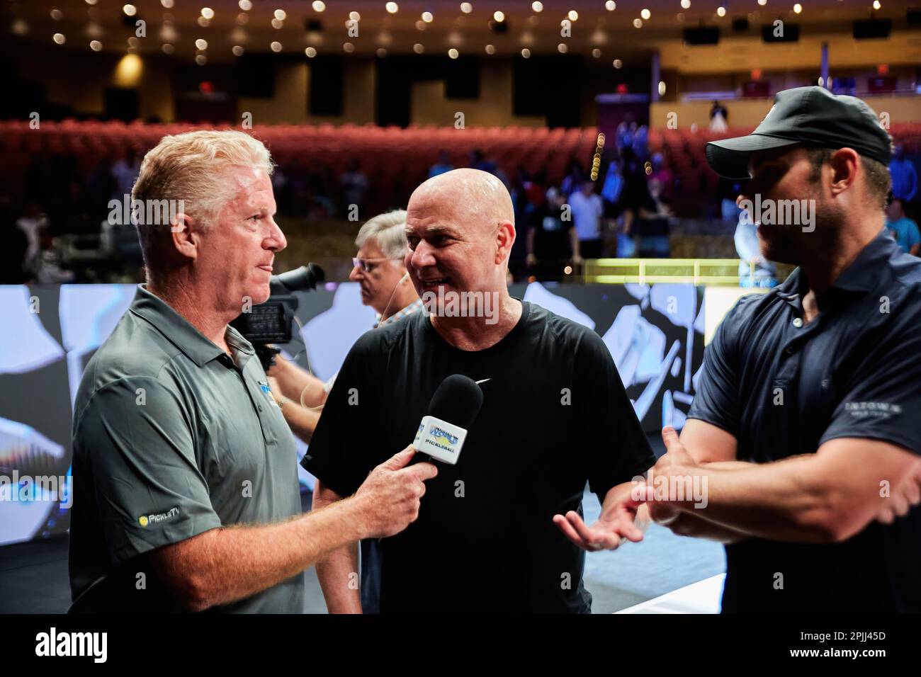 Hollywood, FL, USA. 2nd April 2023: Tennis legends Andre Agassi, John ...
