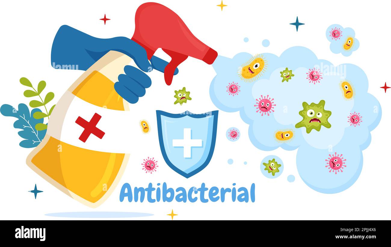 Antibacterial Illustration with Washing Hands, Virus Infection and ...