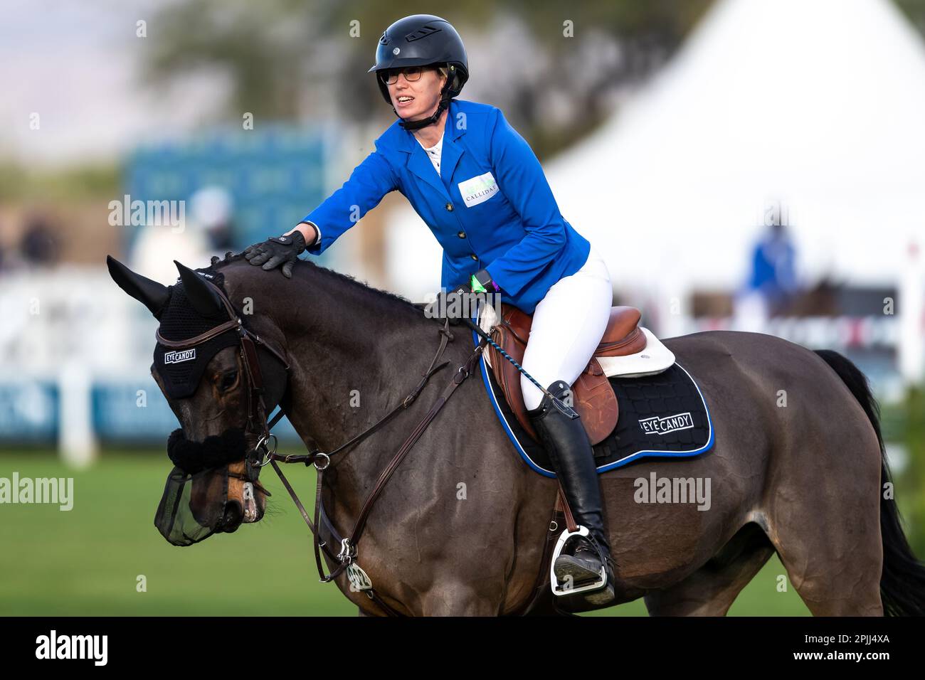 Amy Millar from Canada competes at a Major League Show Jumping event at ...