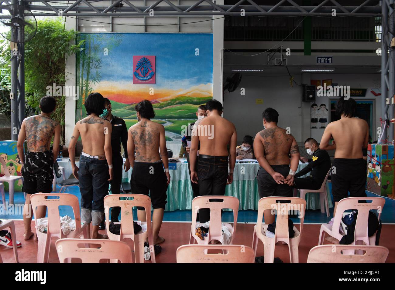 Bangkok, Thailand. 02nd Apr, 2023. A young man gets a physical ...
