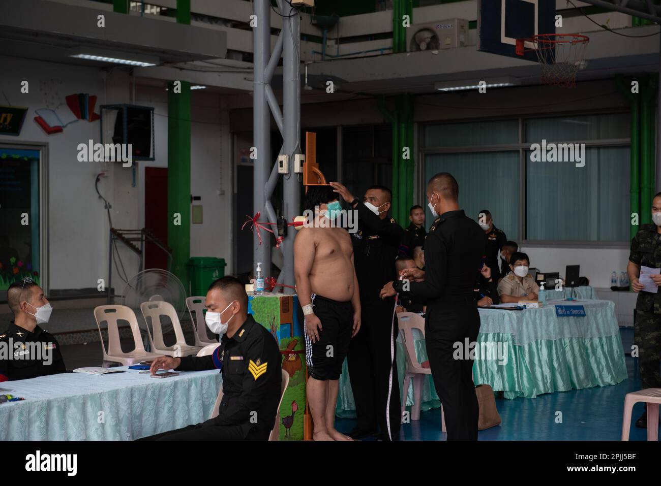 Bangkok, Thailand. 02nd Apr, 2023. A young man gets a physical ...