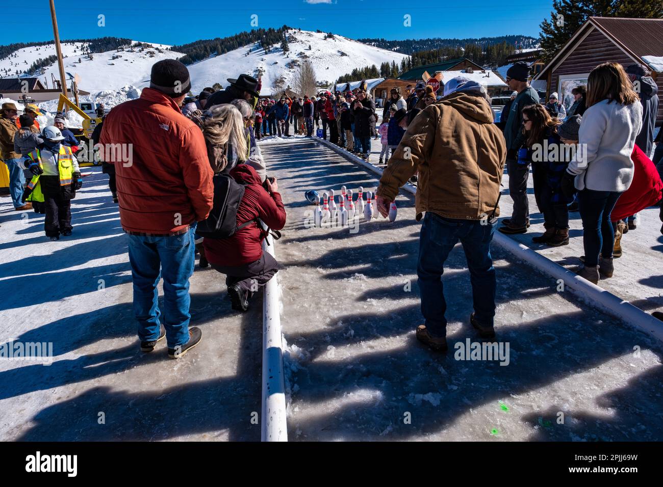 Winter celebration in Stanley, Idaho Stock Photo - Alamy