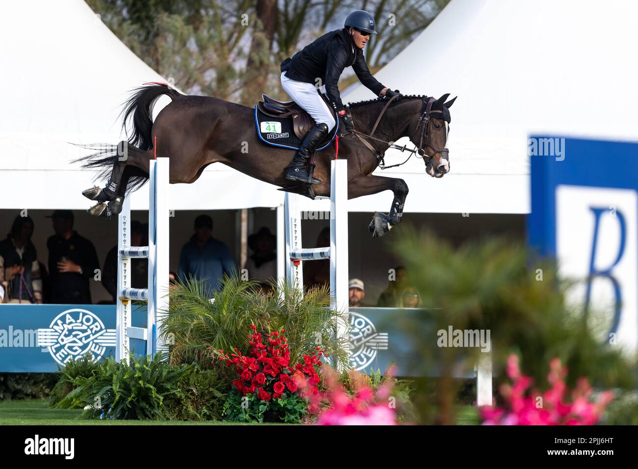 Paul O'Shea of Ireland competes at a Major League Show Jumping event at ...