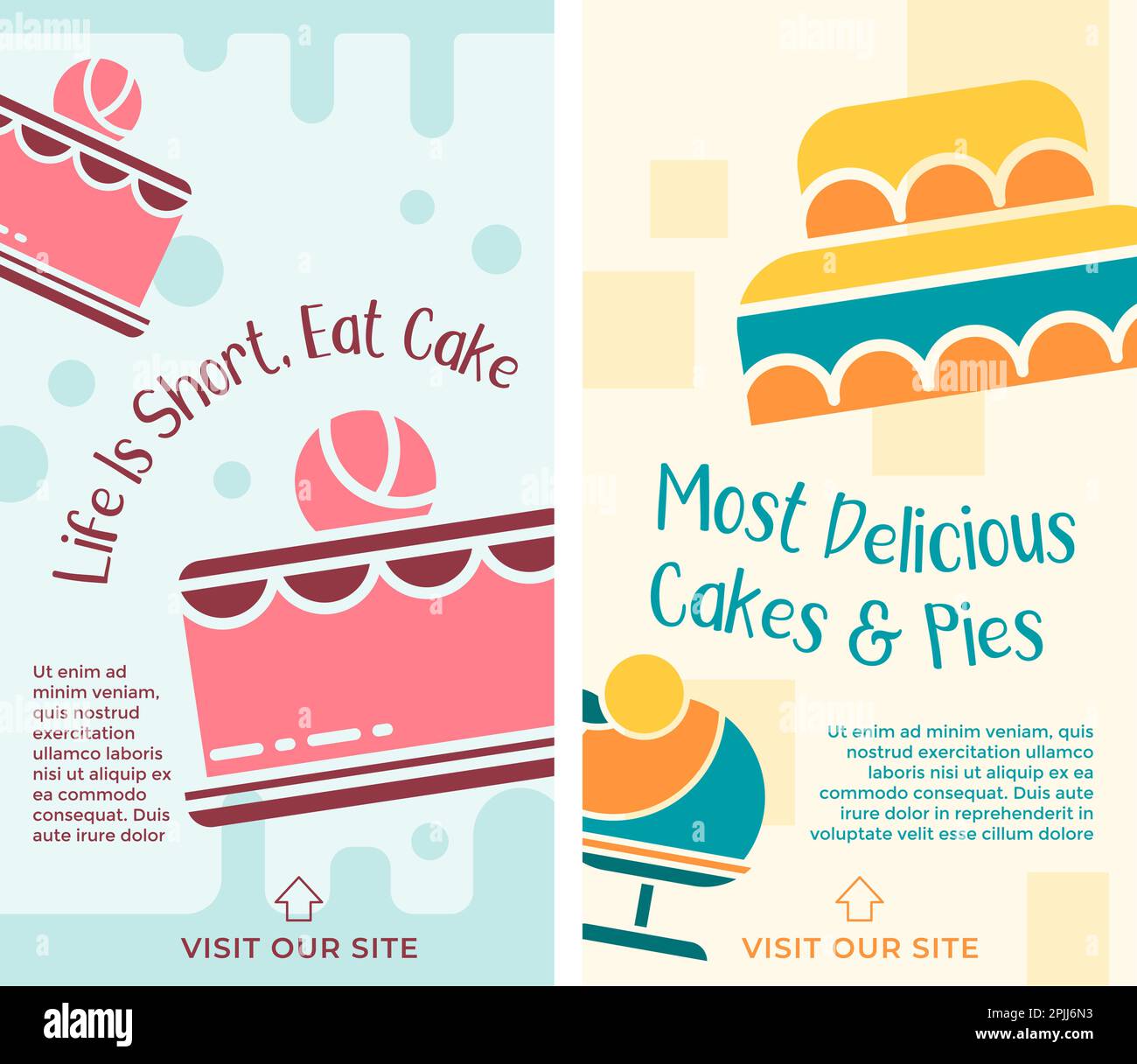 Most delicious cakes and pies, bakery store banner Stock Vector Image ...
