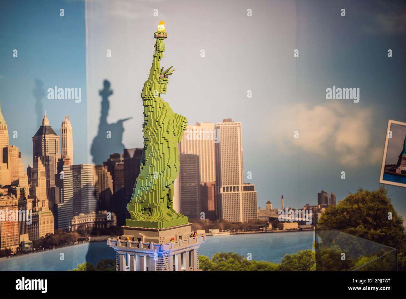 24.08.22 Istanbul, Turkey: Lego Liberty Statue, mini copy of liberty ...