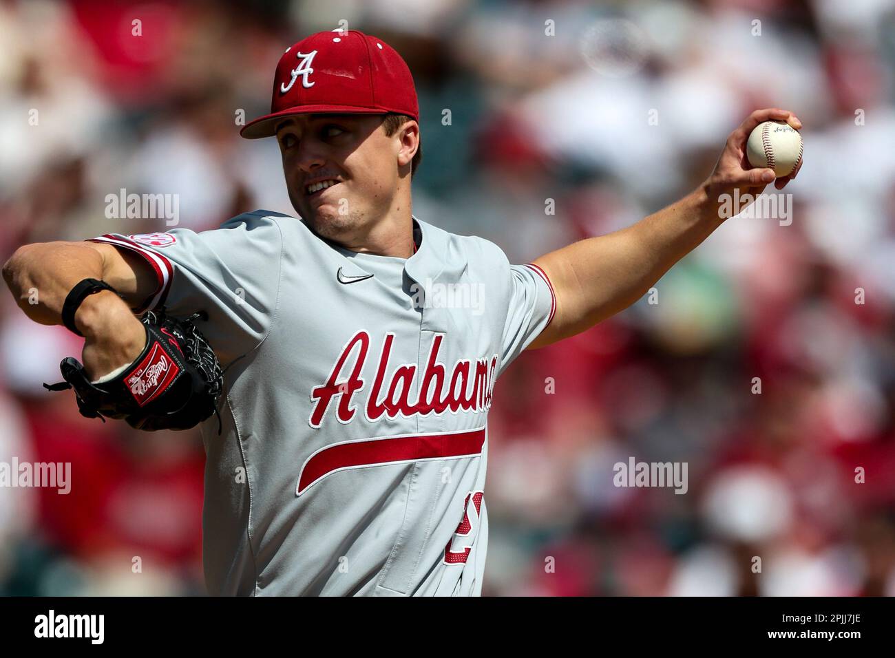 April 2, 2023: Crimson Tide pitcher Grayson Hitt #26 works from the ...